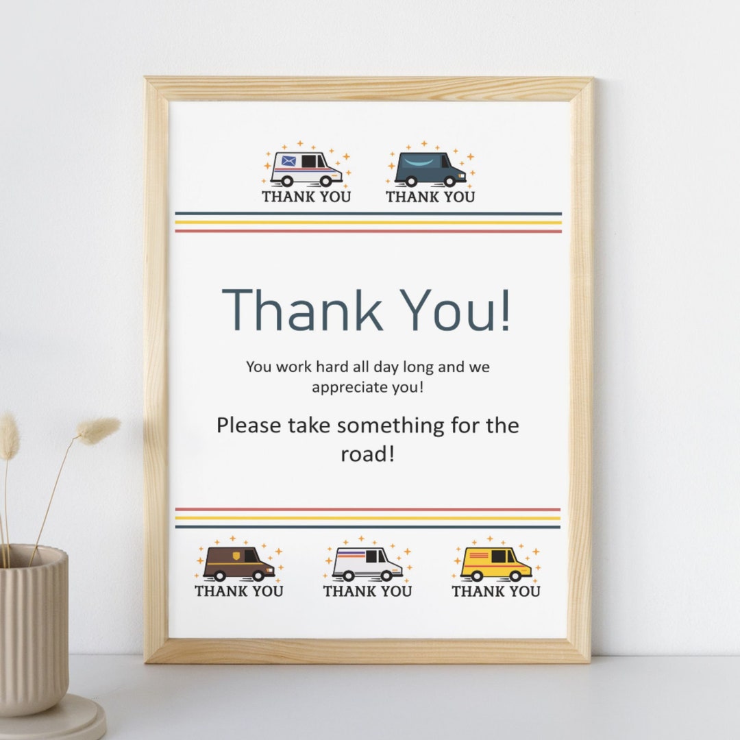 Delivery Driver Appreciation Snack Sign: Thank You Porch Display for ...