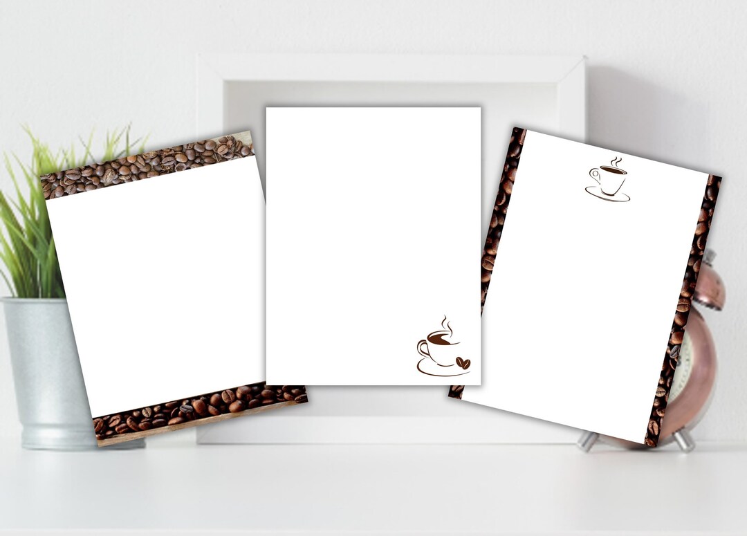 Coffee Stationery Set: Lined & Unlined Printable Paper (PDF) - Etsy