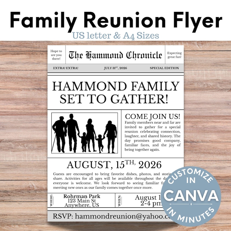 Family Reunion Flyer - Etsy