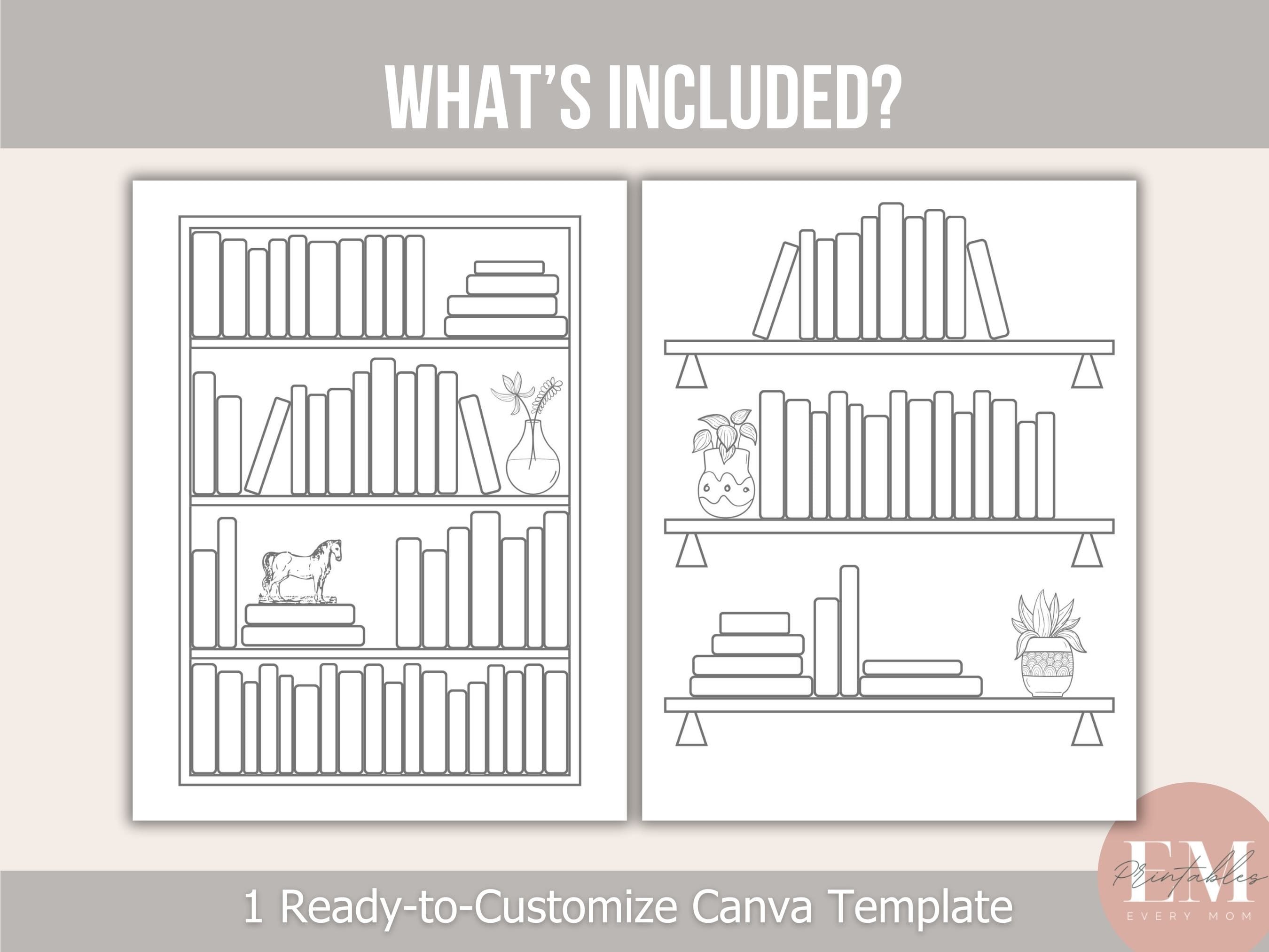 Book Tracker Printable | Reading Log Journal | Editable Canva Template ...