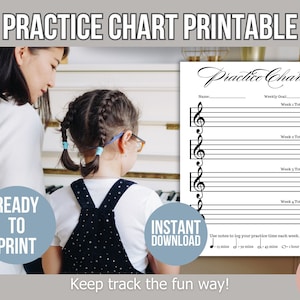 Music Practice Chart ~ Printable Music Practice Log PDF ~ Music ...