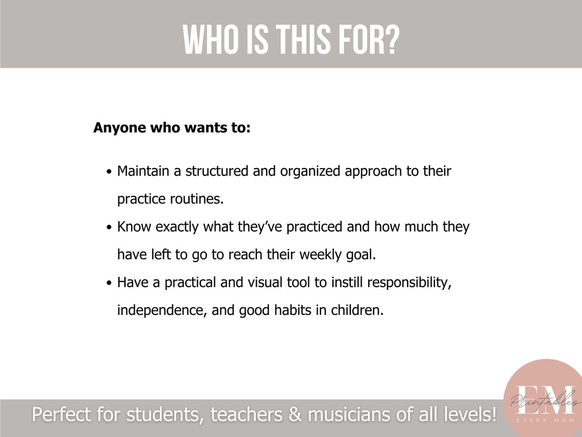 Music Practice Chart Printable Music Practice Log PDF Music Practice ...