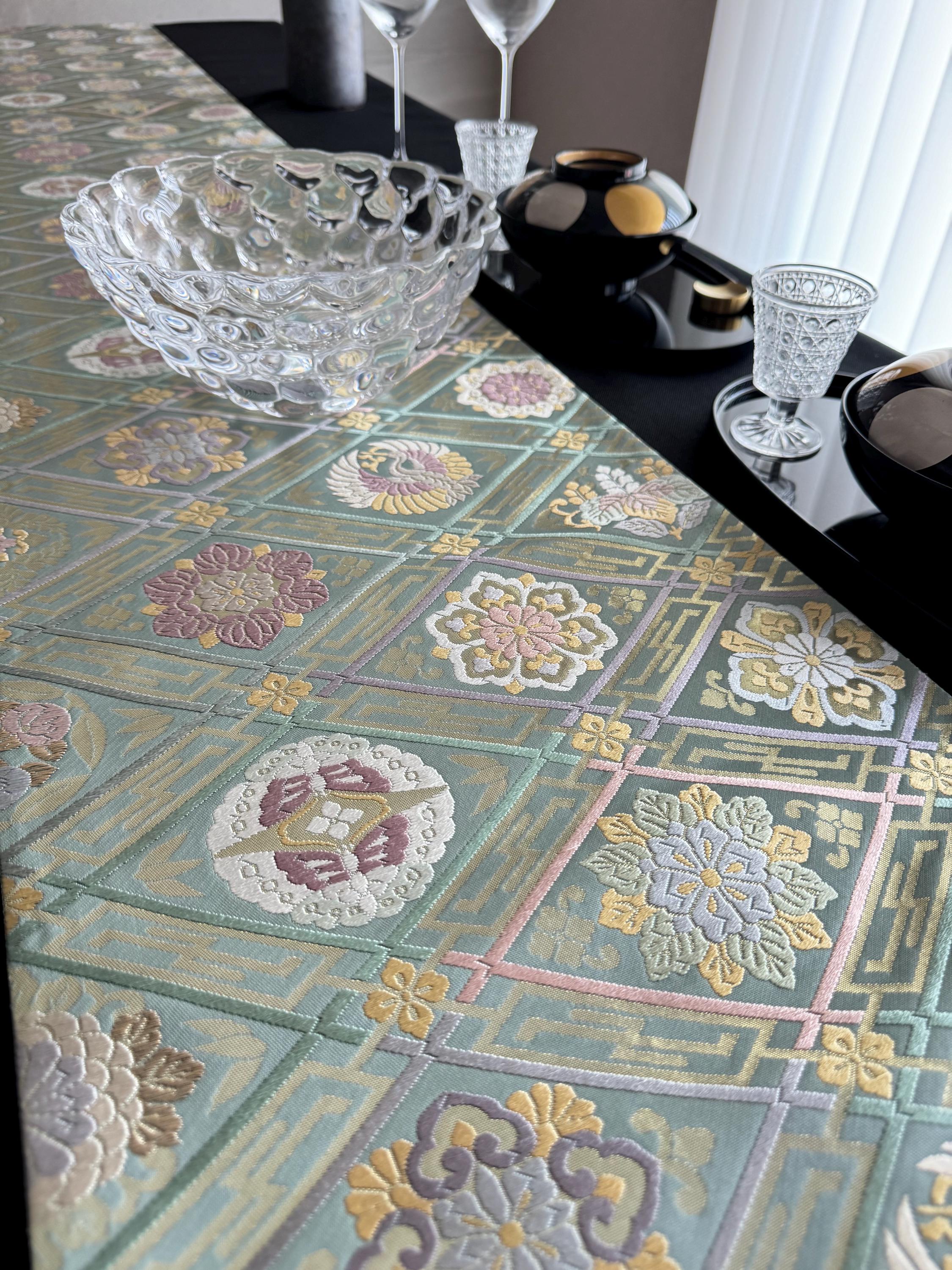 Kamon, Custom Japanese Silk Table Runner,japanese Obi Runner(one of a ...