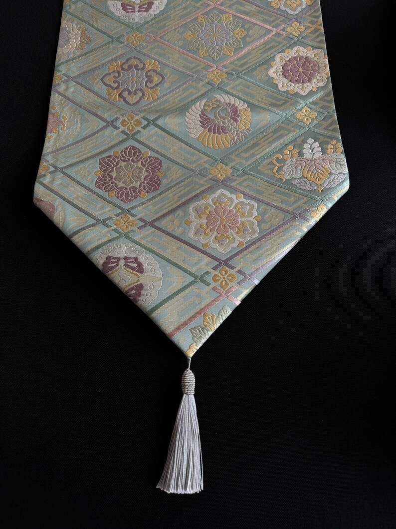 Kamon, Custom Japanese Silk Table Runner,japanese Obi Runner(one of a ...