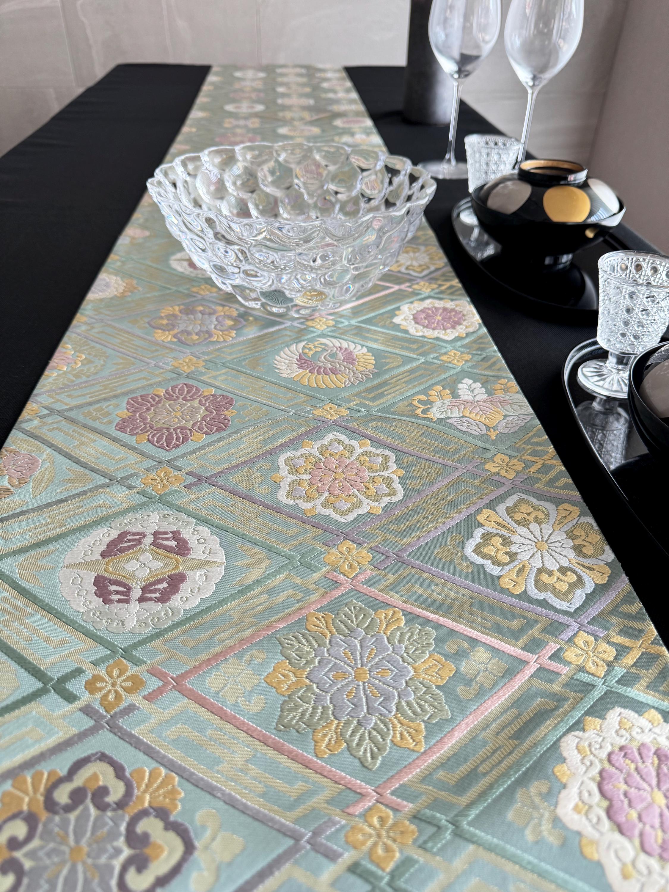 Kamon, Custom Japanese Silk Table Runner,japanese Obi Runner(one of a ...