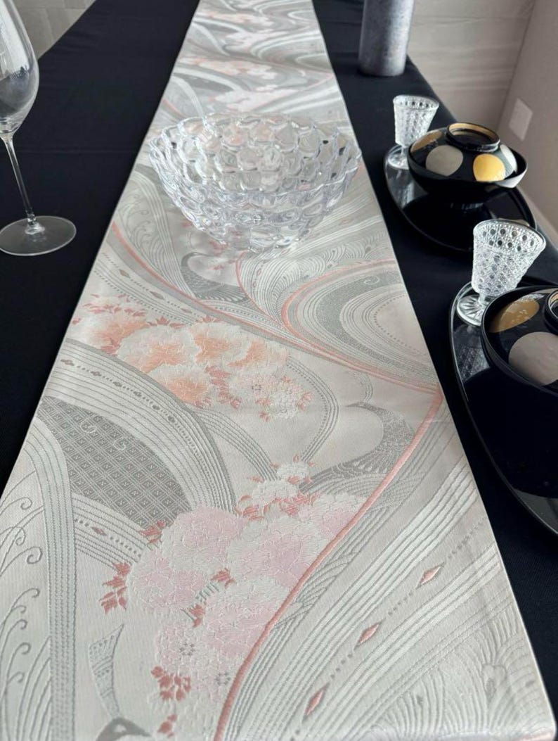 Pink,custom Japanese Table Runner,japanese Obi Runnerone of a Kind - Etsy