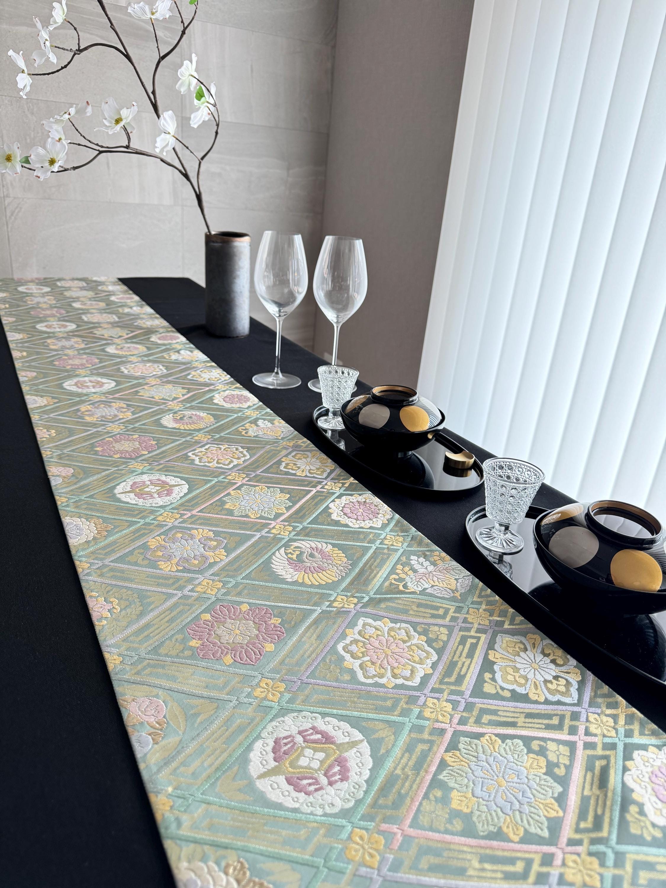 Kamon, Custom Japanese Silk Table Runner,japanese Obi Runner(one of a Kind) - Etsy