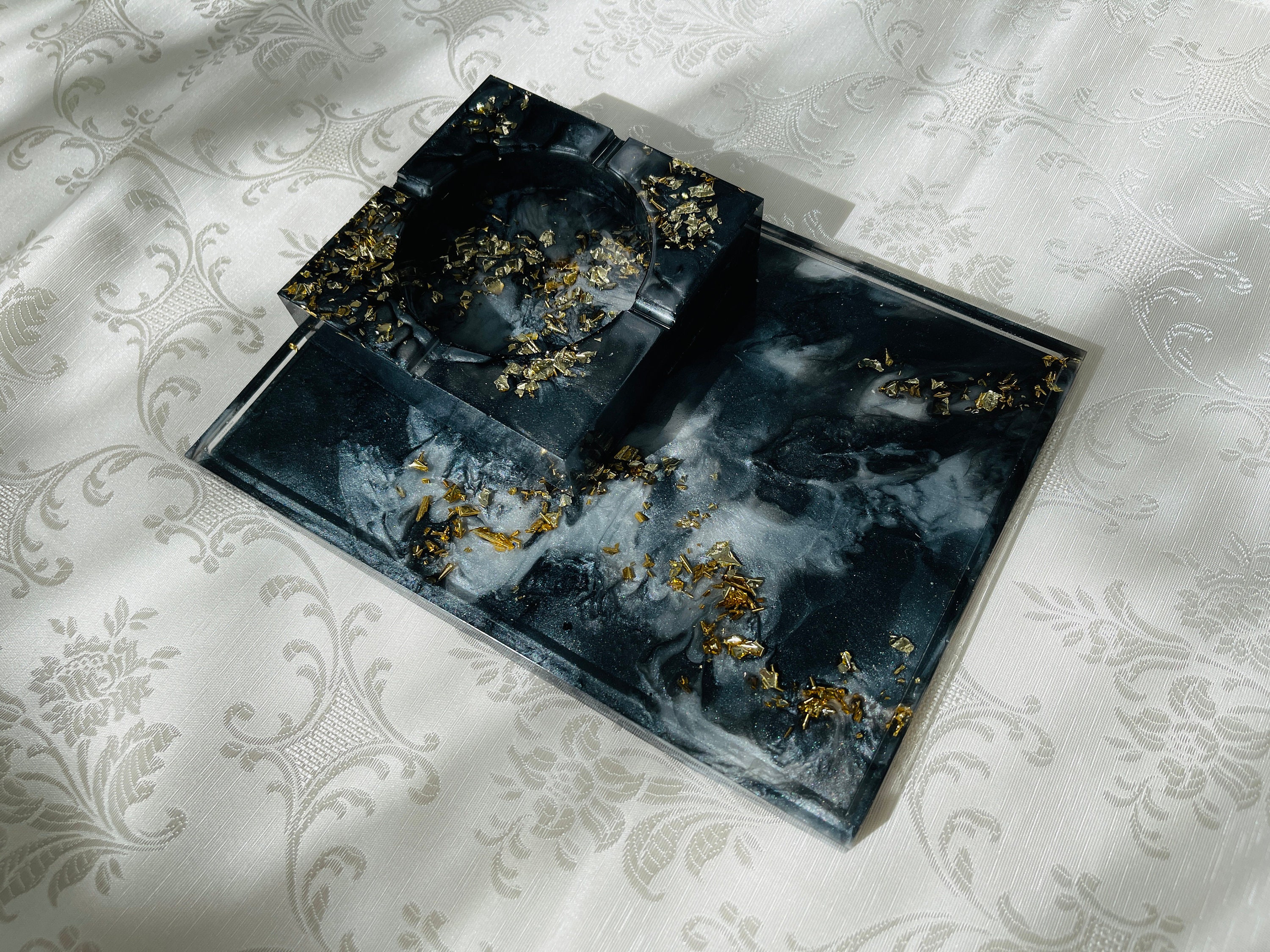 Custom Resin Ash Tray, Custom Marble Resin Tray, Marble Tray, Jewelry ...