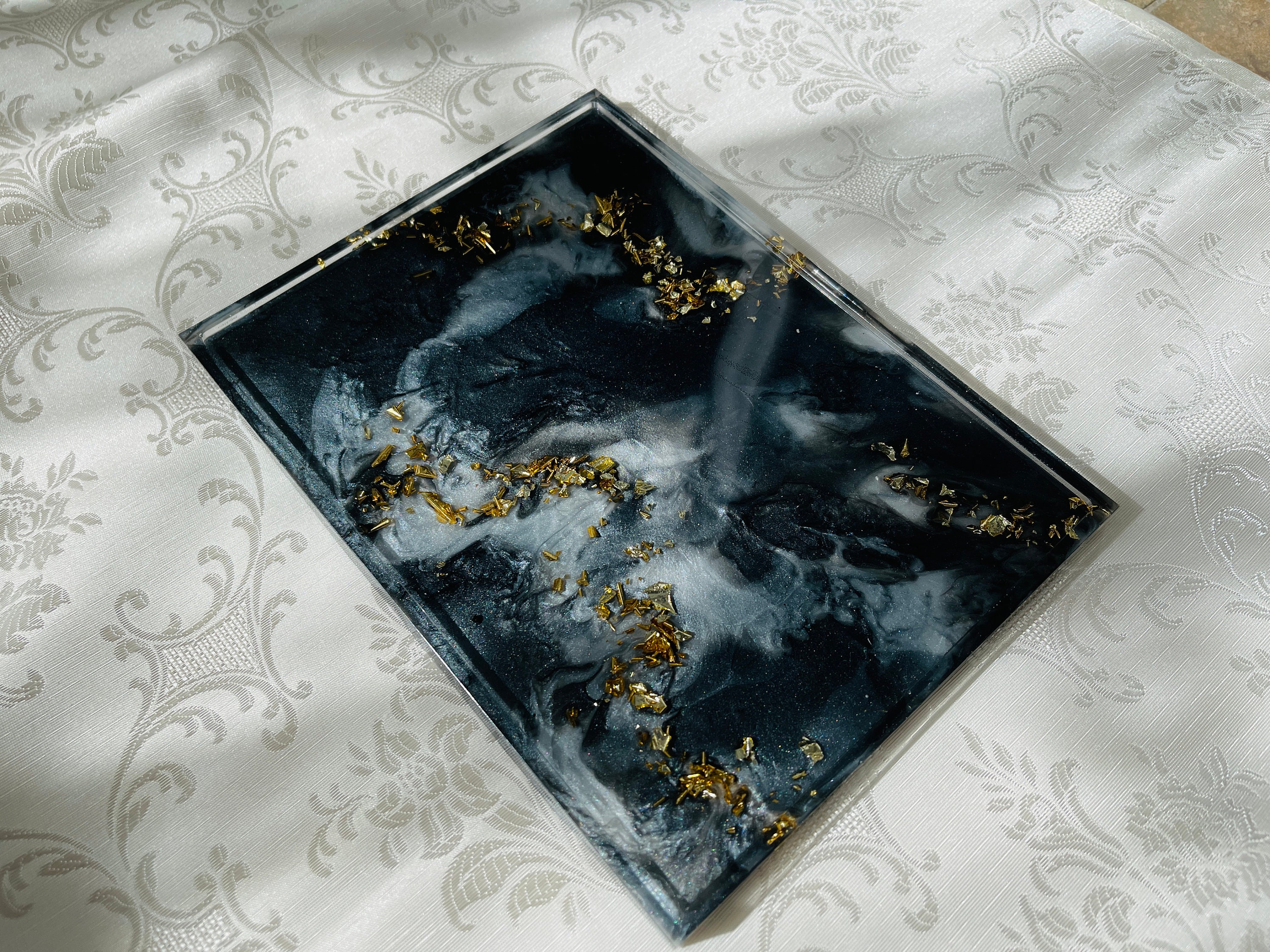 Custom Resin Ash Tray, Custom Marble Resin Tray, Marble Tray, Jewelry ...
