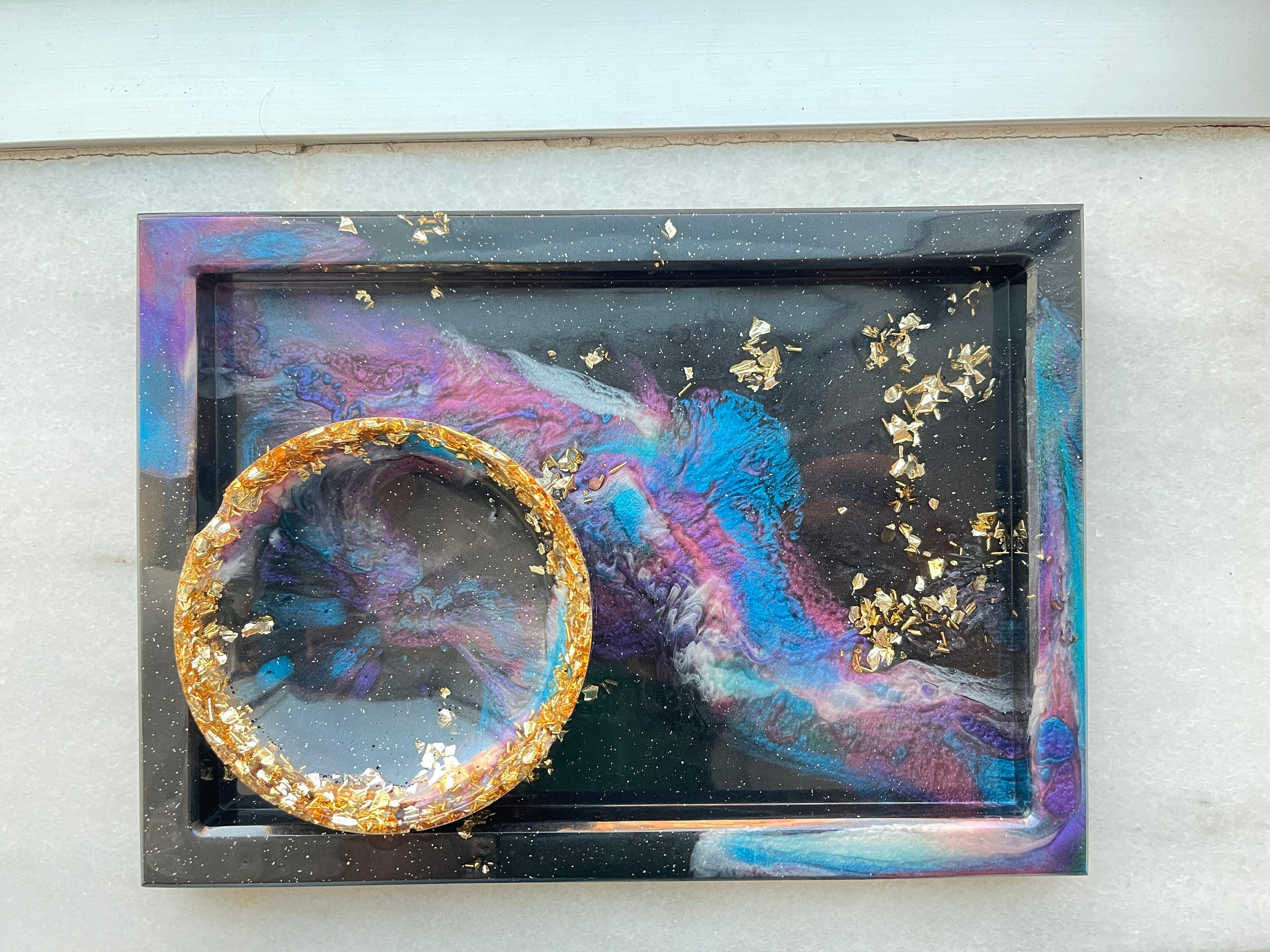 Galaxy Resin Ashtray, Space Art Tray, Ash Tray Matching Set, Custom ...
