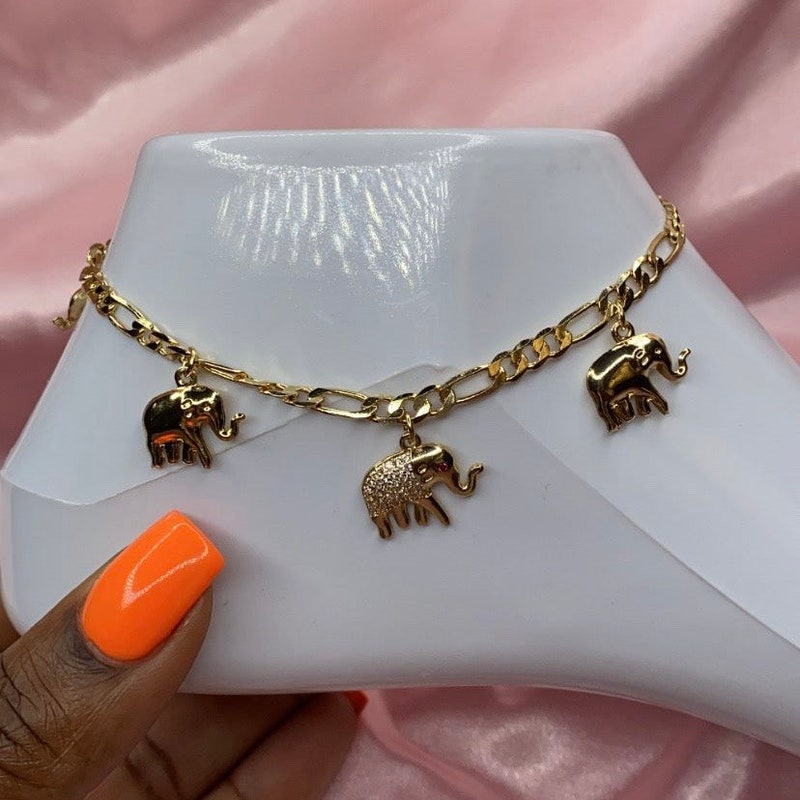 Elephant Anklet - Etsy