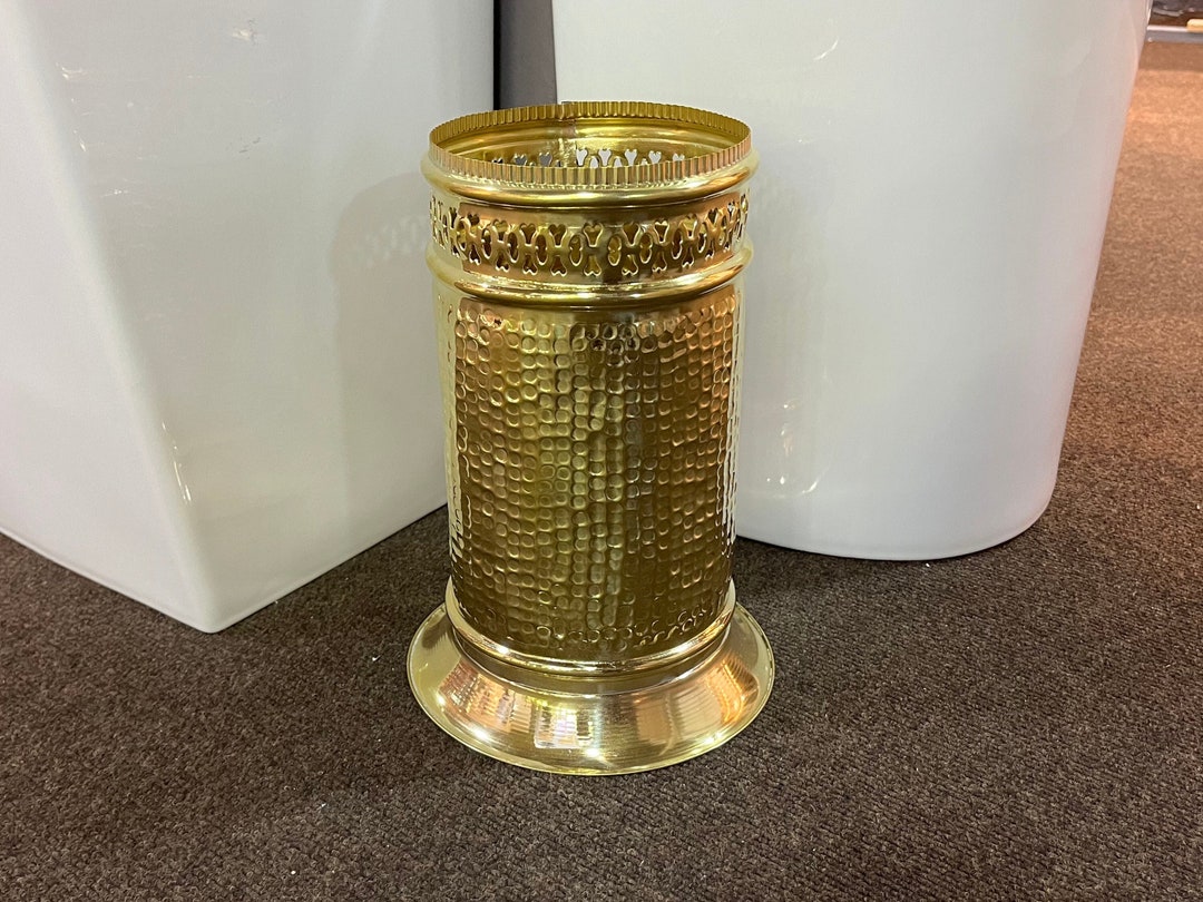 Handmade Brass Trash Can, Hammered Brass Waste Basket, Decorative Brass ...