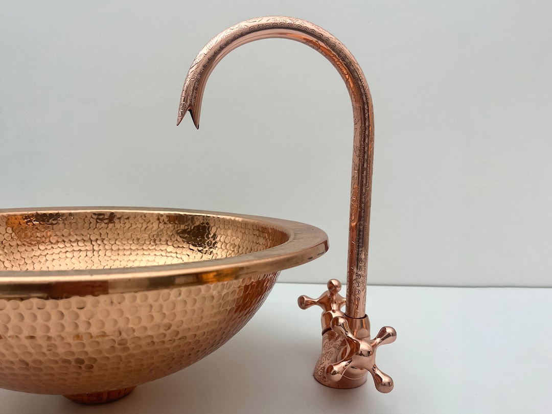 Copper Finish Bathroom Faucet Kitchen Sink Faucet Gooseneck Bathroom ...