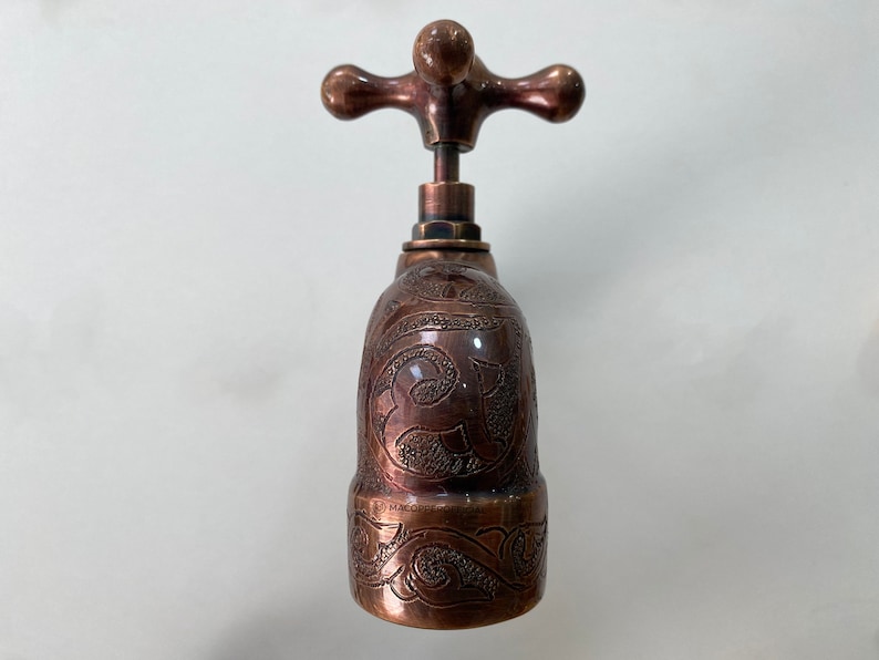 Handcrafted Copper Sink Faucet, Single Handle Faucet Cold Water, Vanity ...