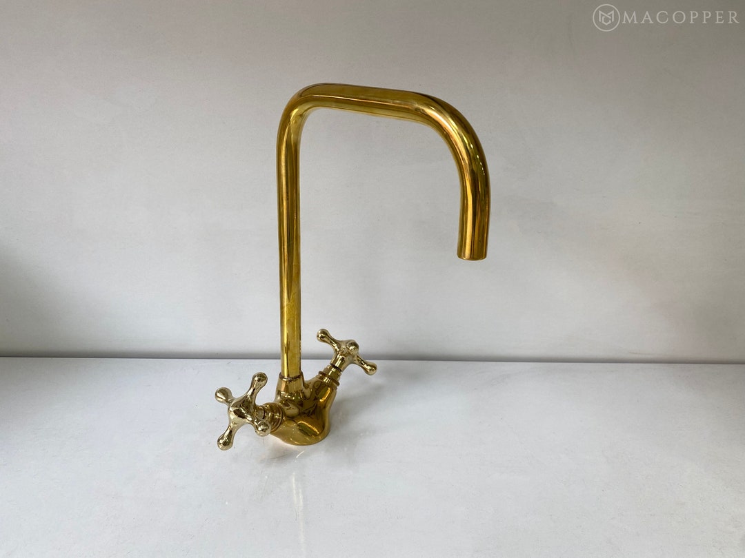 Brass Kitchen Sink Faucet Solid Brass Faucet Kitchen Vanity Brass ...
