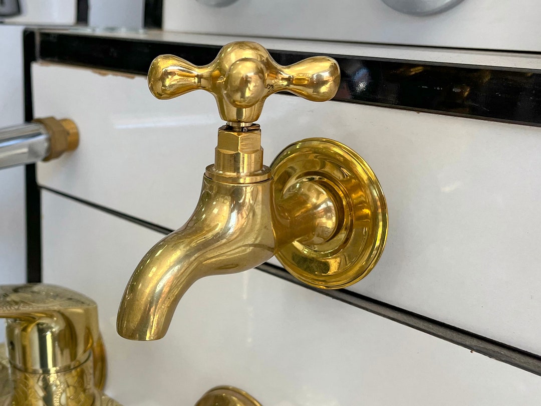 4" Small Wall Faucet, Single Handle Wall Faucet, Brass Cold Water ...
