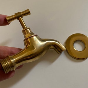 Brass Small Wall Water Tap , Farmhouse Bathroom Spigot , Garden Taps ...