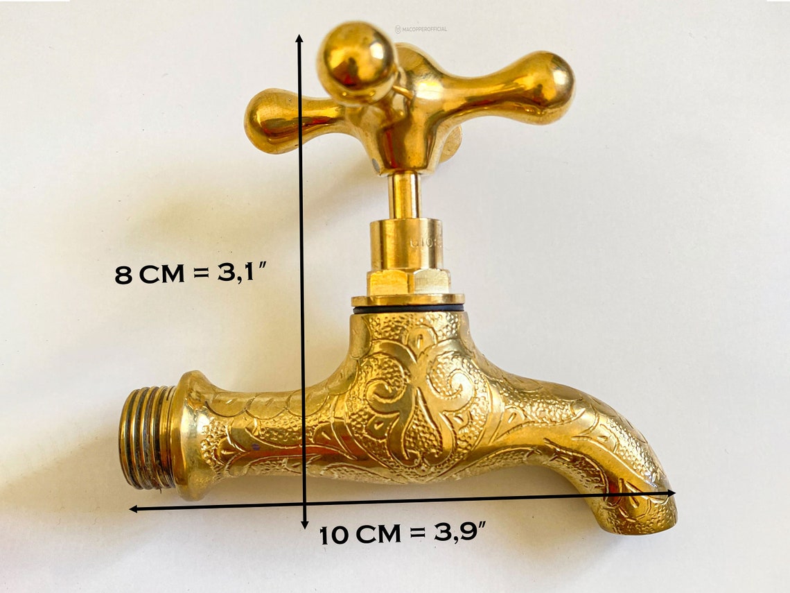 4 Inch Reach Bathroom Sink Wall Water Tap Engraved Small Wall - Etsy