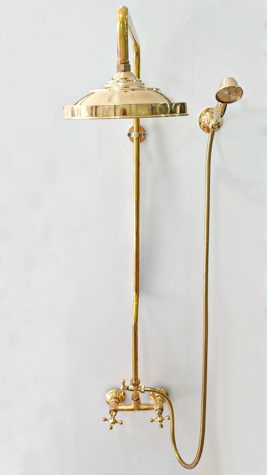 Brass Exposed Pipe Wall Mount Shower With Rainfall Shower Head - Etsy