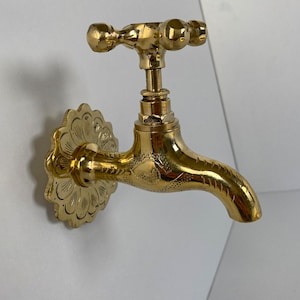 Unlacquered Brass Wall Small Faucet Solid Brass Cold Water Wall Tap ...