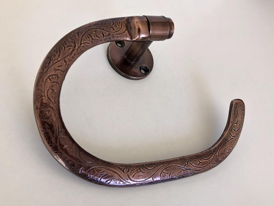 Handcrafted Copper Toilet Roll Holder, Hand Engraved Toilet Paper ...