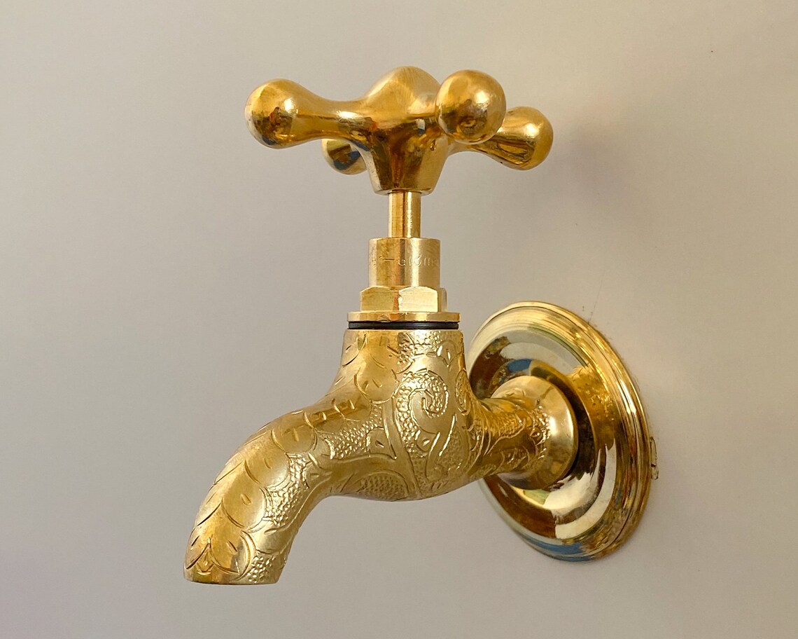 4 Inch Reach Bathroom Sink Wall Water Tap Engraved Small Wall - Etsy