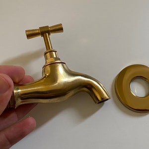 Brass Small Wall Water Tap , Farmhouse Bathroom Spigot , Garden Taps ...