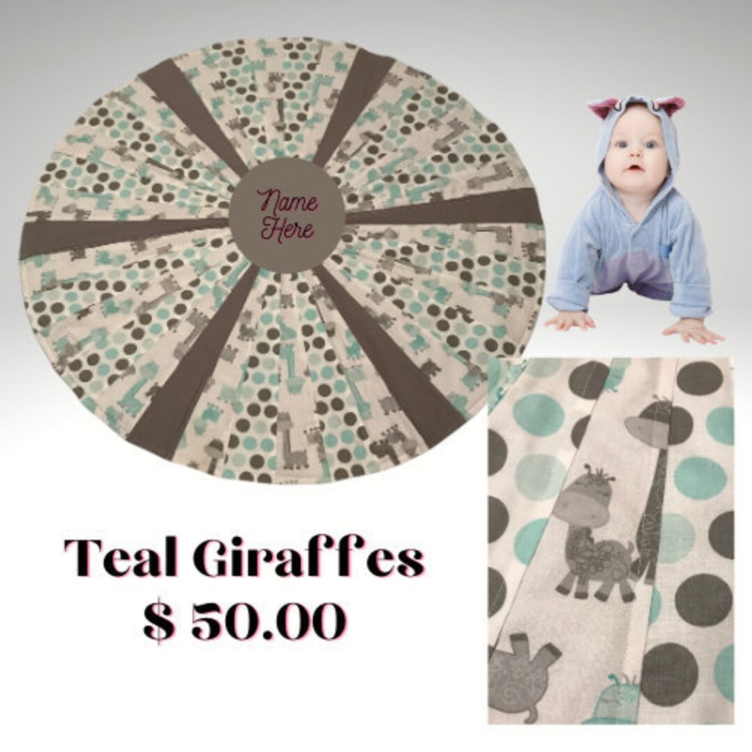 Personalized, Round, Play Mat, Tummy Time Mat, Reading Mat, Play Round ...