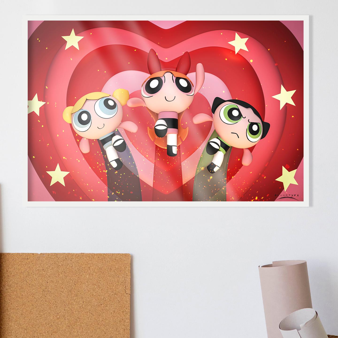 Powerpuff Girls Poster, Kids Room Decor, Kids Room Prints, Cartoon ...