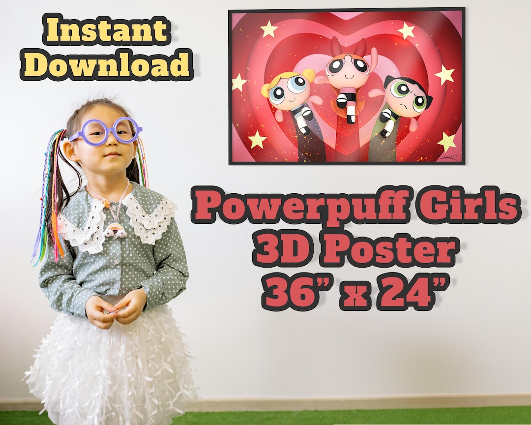Powerpuff Girls Poster, Kids Room Decor, Kids Room Prints, Cartoon ...