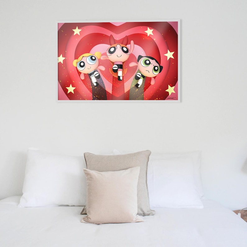Powerpuff Girls Poster, Kids Room Decor, Kids Room Prints, Cartoon ...