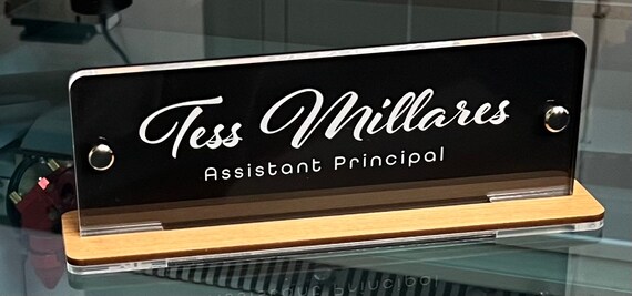 Desk Name Plate W/ Black Backing | Etsy