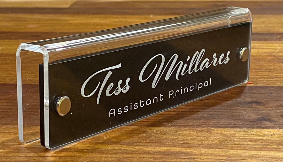 Cubicle Nameplate With Color Backing - Etsy