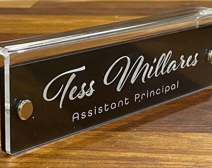 Cubicle Nameplate With Color Backing - Etsy