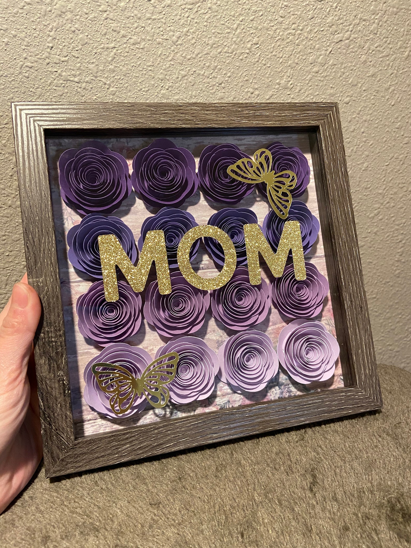 Custom 3D Paper Flower Shadow Box/ Personalized Shadow Box/ | Etsy