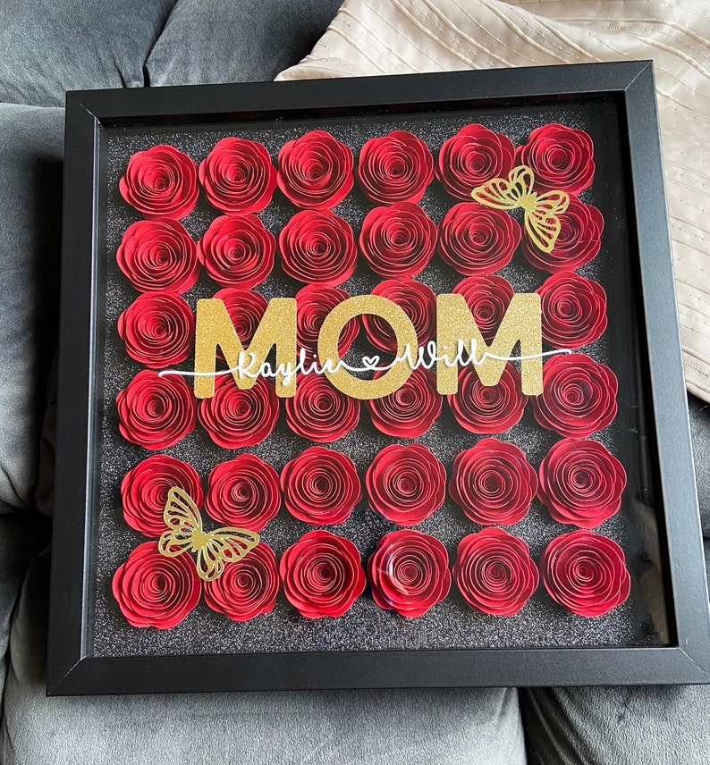 Custom 3D Paper Flower Shadow Box/ Personalized Shadow Box/ | Etsy