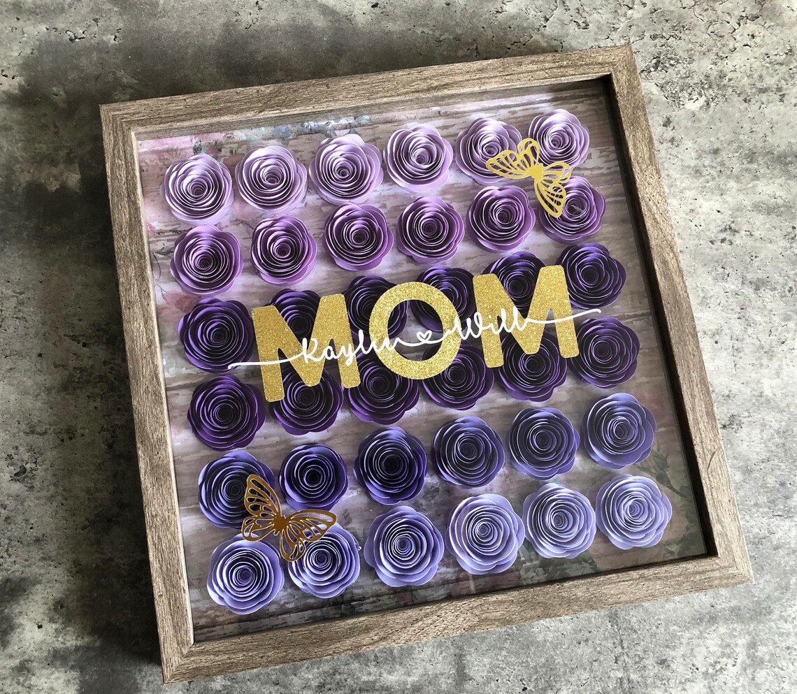 Custom 3D Paper Flower Shadow Box/ Personalized Shadow Box/ | Etsy