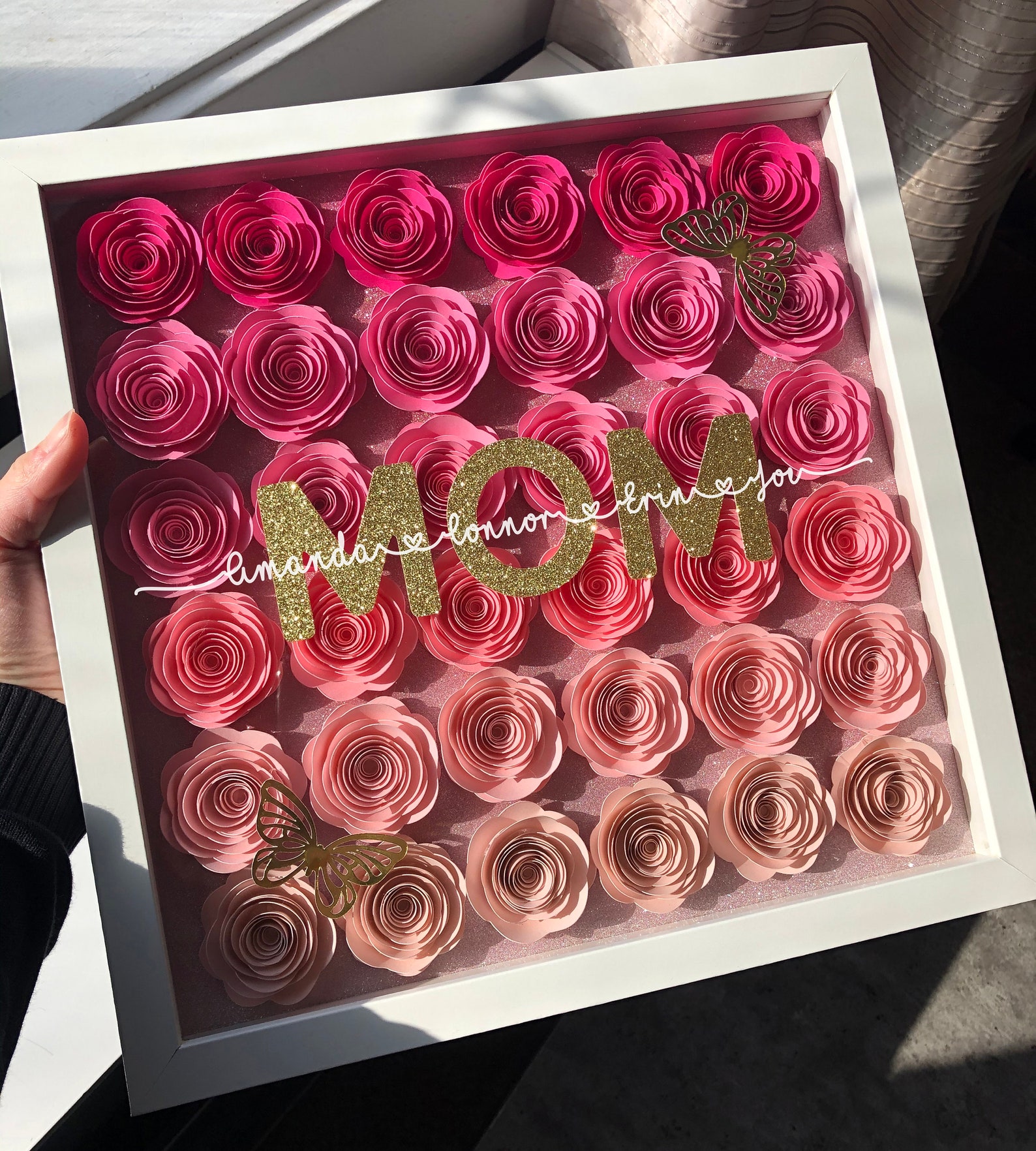 Custom 3D Paper Flower Shadow Box/ Personalized Shadow Box/ - Etsy