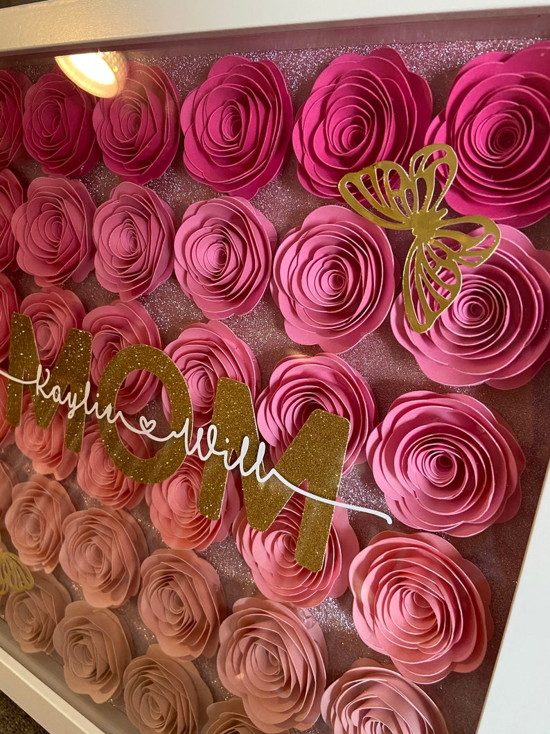 Custom 3D Paper Flower Shadow Box/ Personalized Shadow Box/ | Etsy