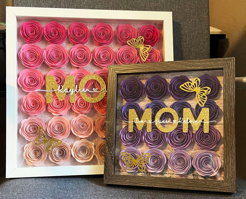 Custom 3D Paper Flower Shadow Box/ Personalized Shadow Box/ - Etsy