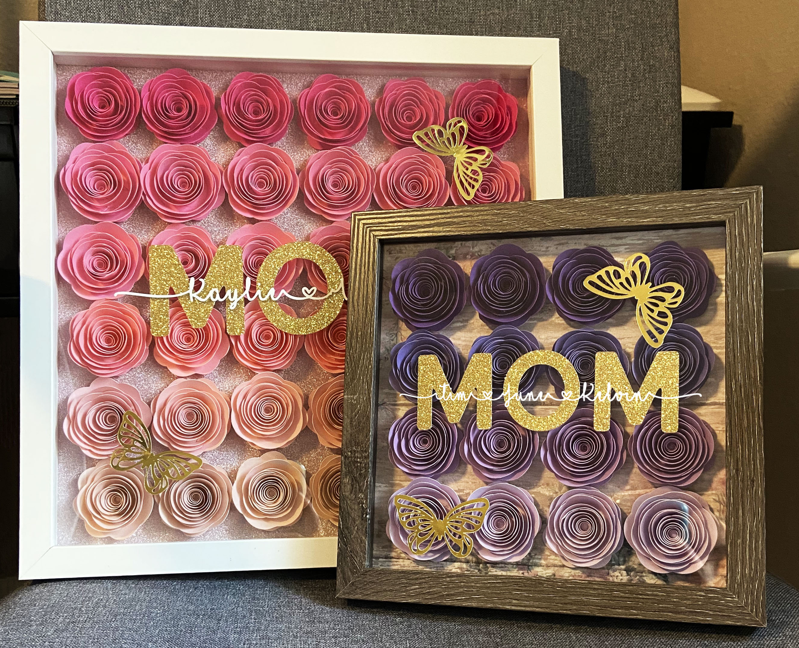 Custom 3D Paper Flower Shadow Box/ Personalized Shadow Box/ - Etsy