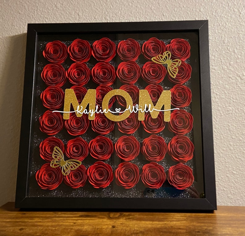 Custom 3D Paper Flower Shadow Box/ Personalized Shadow Box/ | Etsy