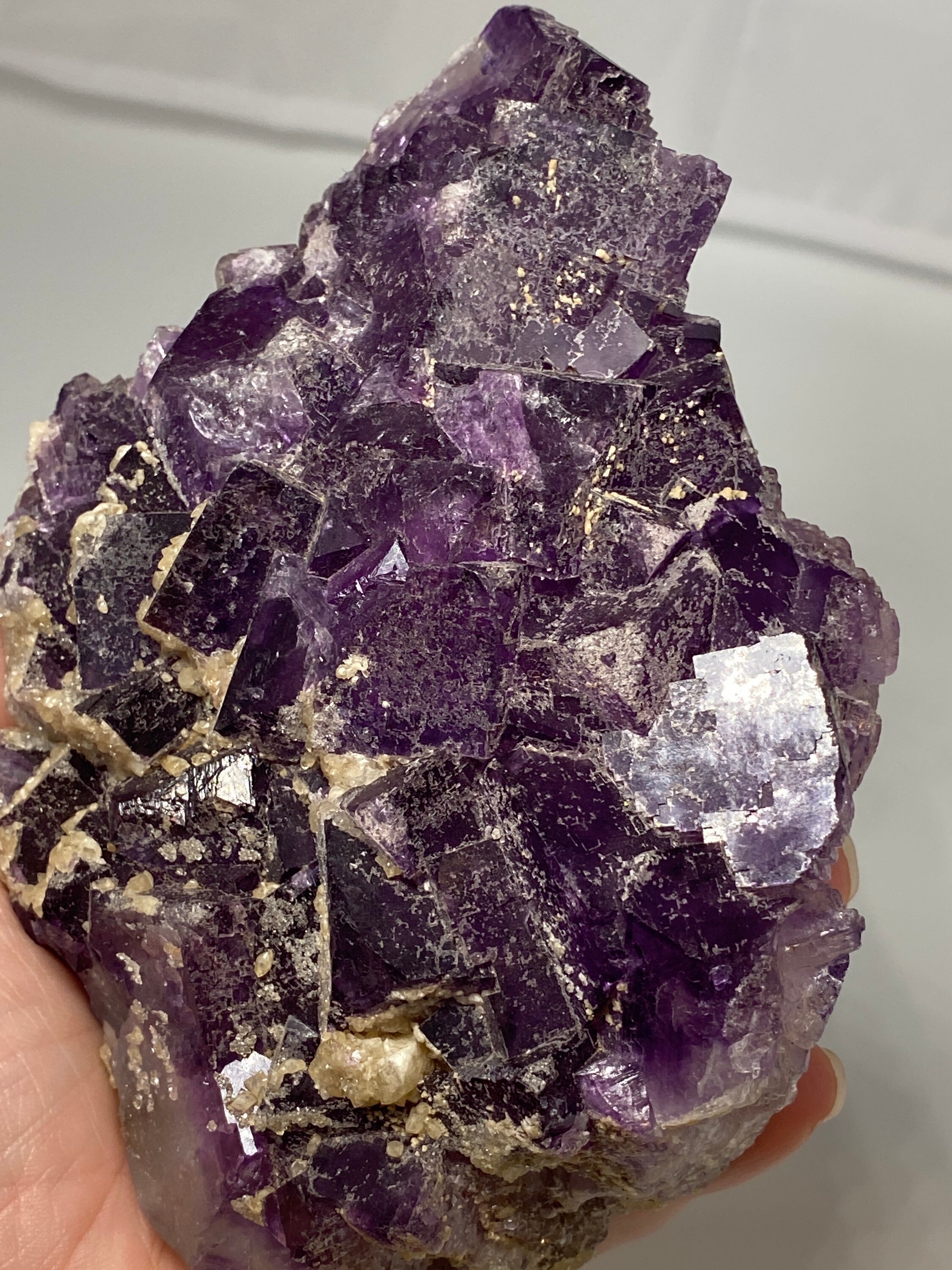 Purple Clear Cube Fluorite 896.6g | Etsy