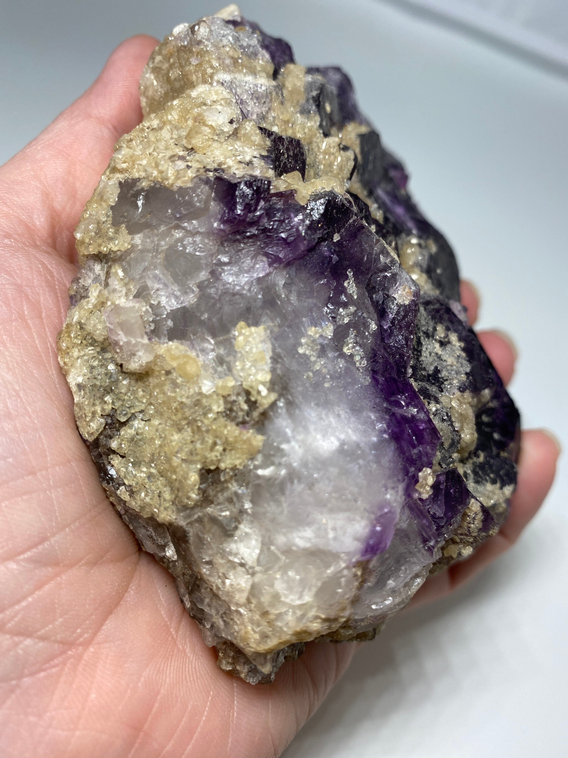 Purple Clear Cube Fluorite 896.6g | Etsy