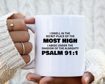 PSALM 91 MUG, Christian Coffee Mug, God is My Refuge, Scripture Mug ...