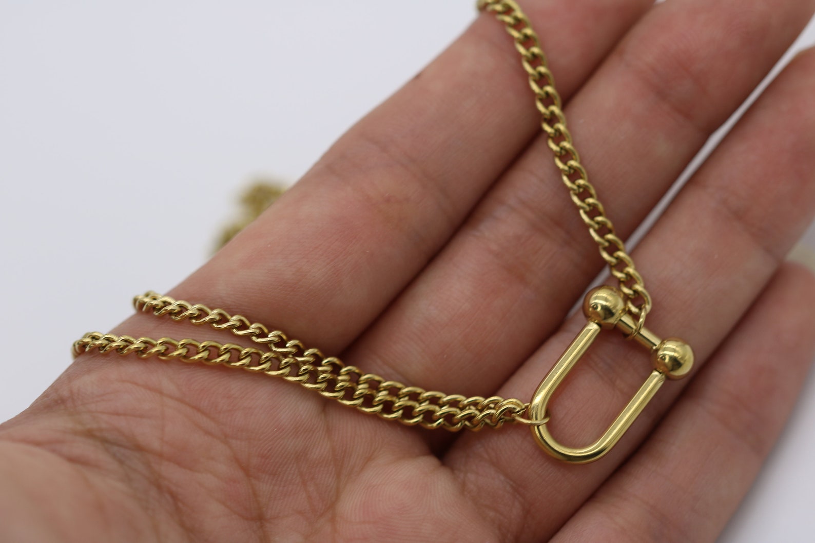 U Shaped Neklace Gold Plated Necklace Womens Necklace - Etsy.de