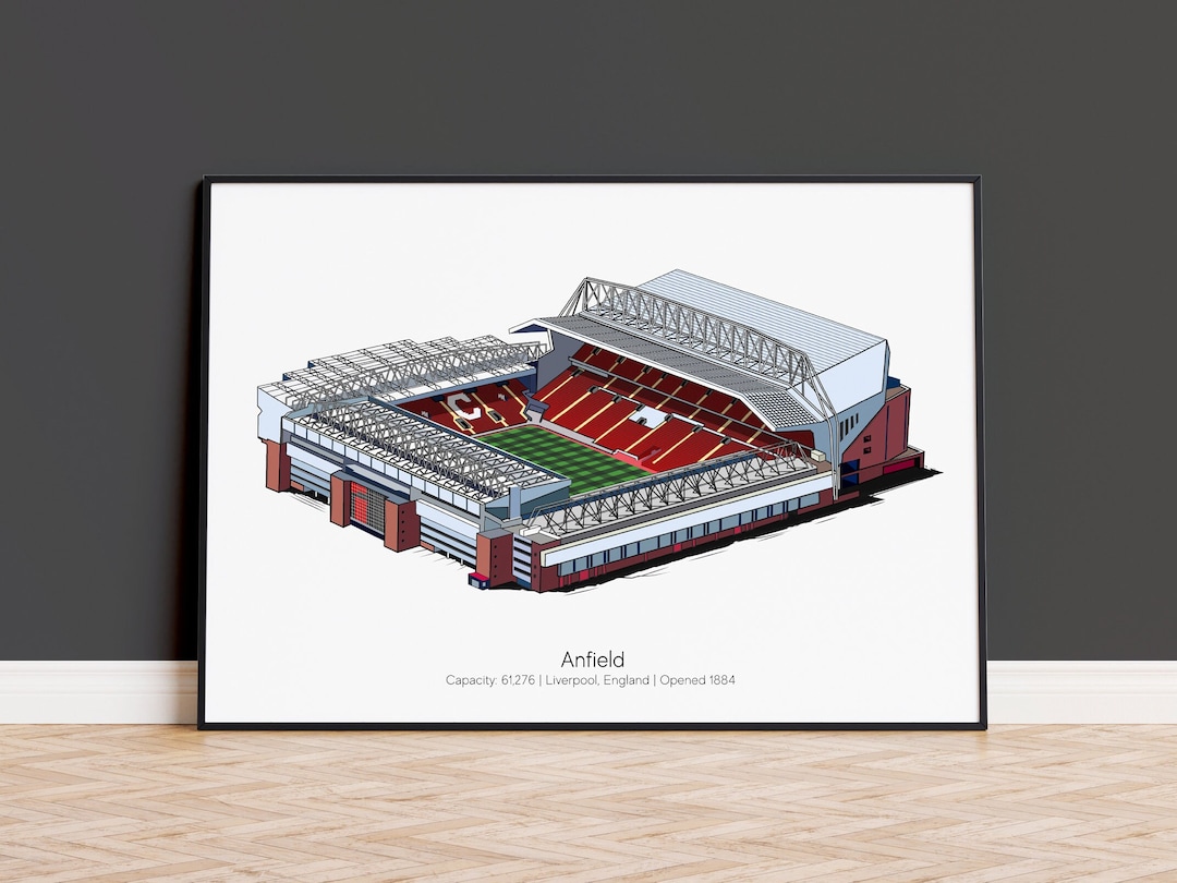 Liverpool Print Anfield Liverpool Poster Liverpool Stadium Print LFC ...