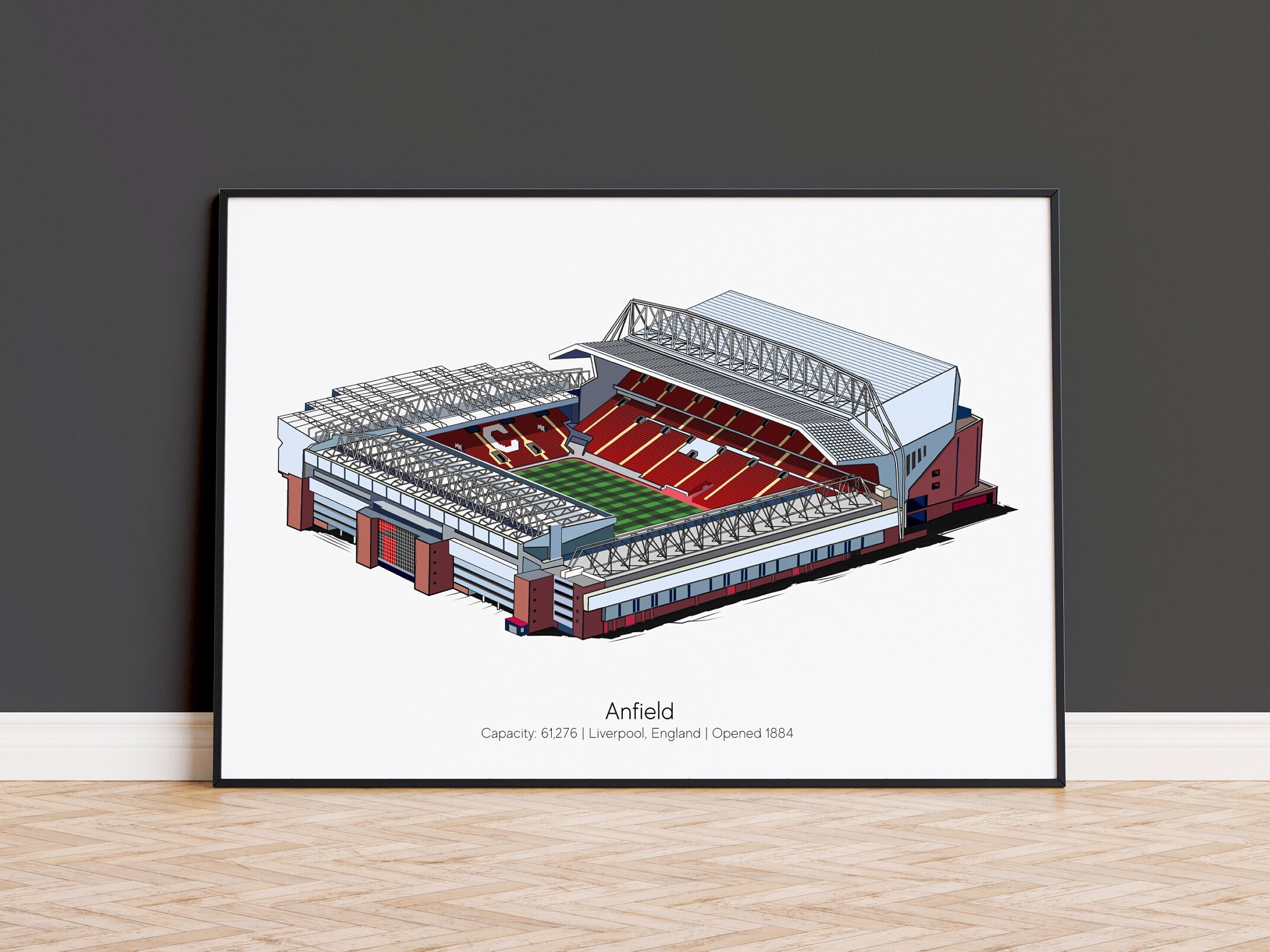 Liverpool Print Anfield Liverpool Poster Liverpool Stadium Print LFC ...