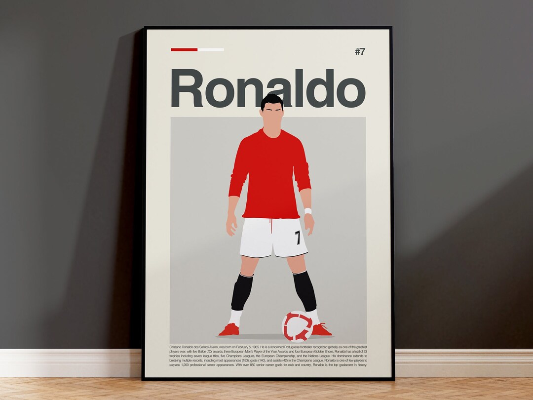 Cristiano Ronaldo Manchester United Print Football Legend Print Man ...