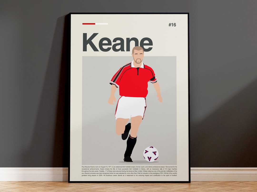 Roy Keane Manchester United Print Football Legend Print Man United ...